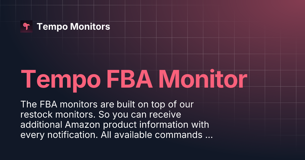 Tempo FBA Monitor | Tempo Monitors