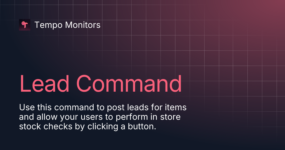 Lead Command | Tempo Monitors